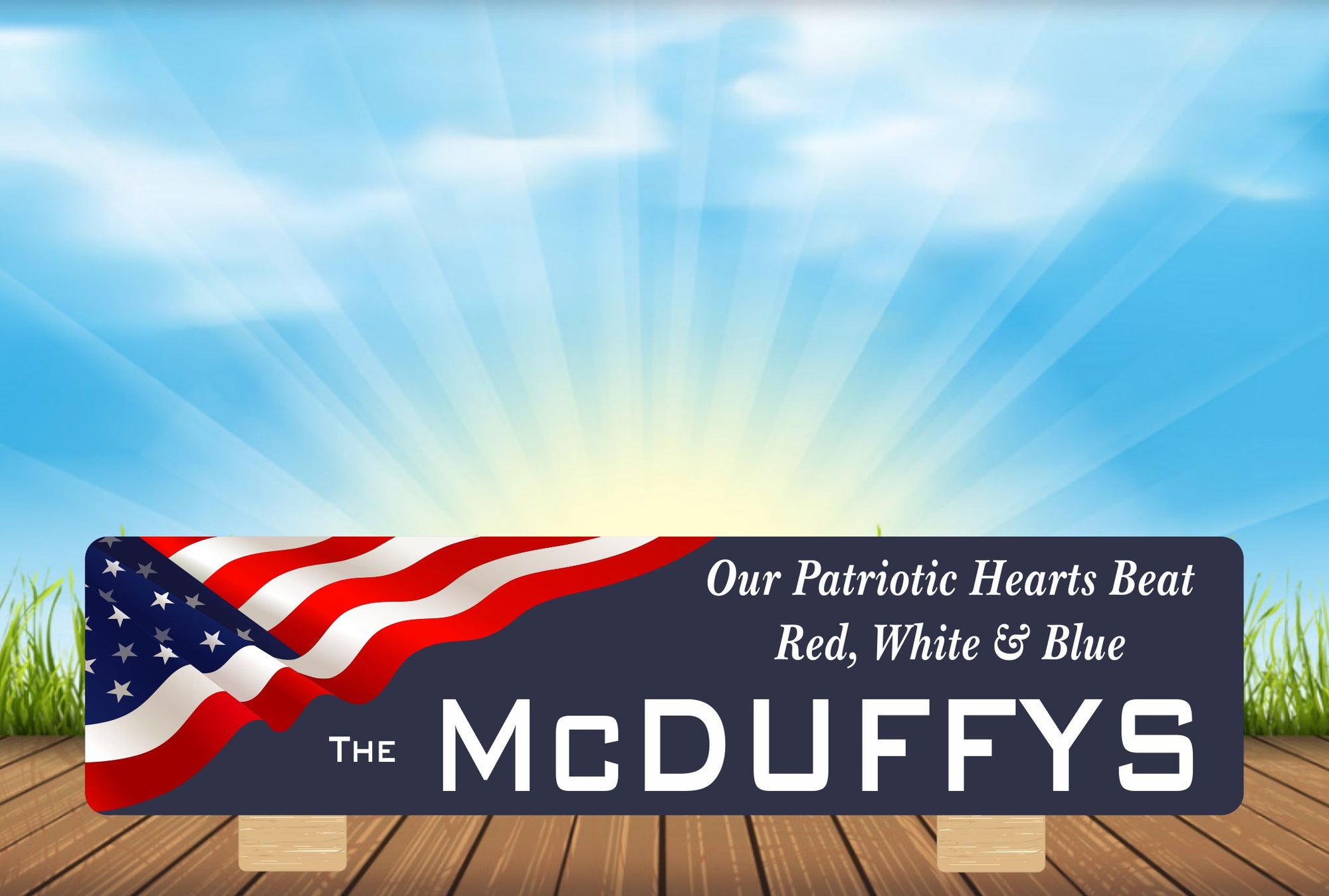 Custom Patriotic Welcome Sign - US Flag Decor| Fun Sign Factory