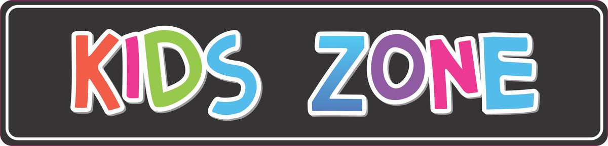 Aluminum Kids Zone Sign: Vibrant Playroom Decor for Children's Room ...