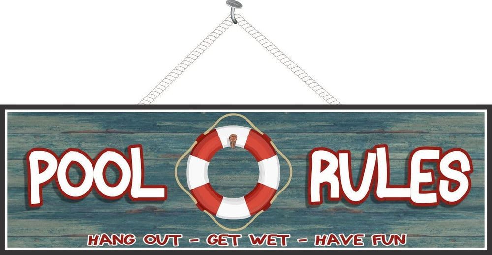 Pool Rules Backyard Décor | Outdoor Sign| Fun Sign Factory